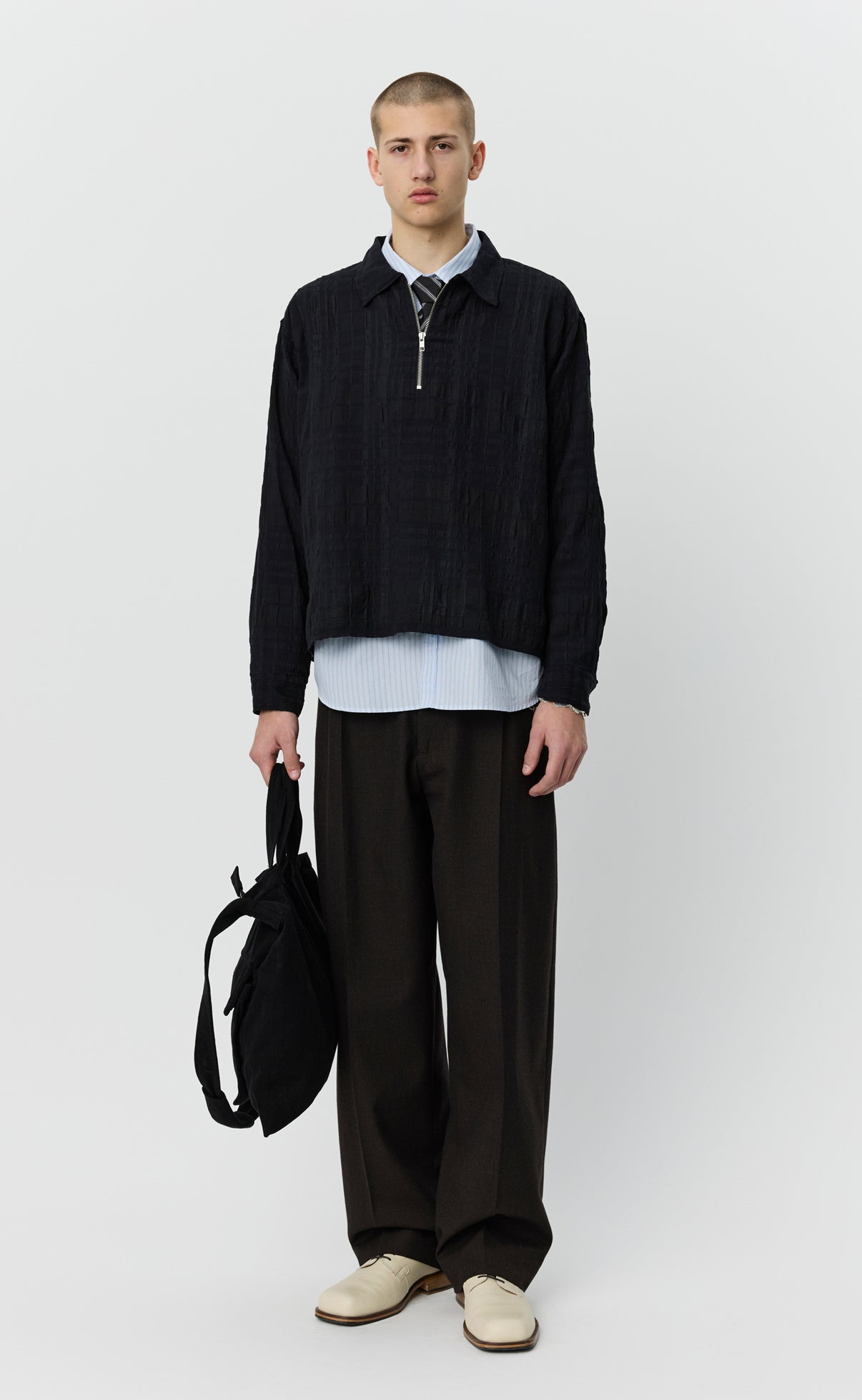 Quarter Zip Shirt - Black Structure – mfpen