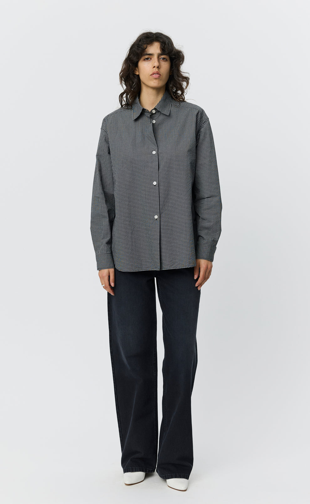 Womens Generous Shirt - Black Experienced Check – mfpen